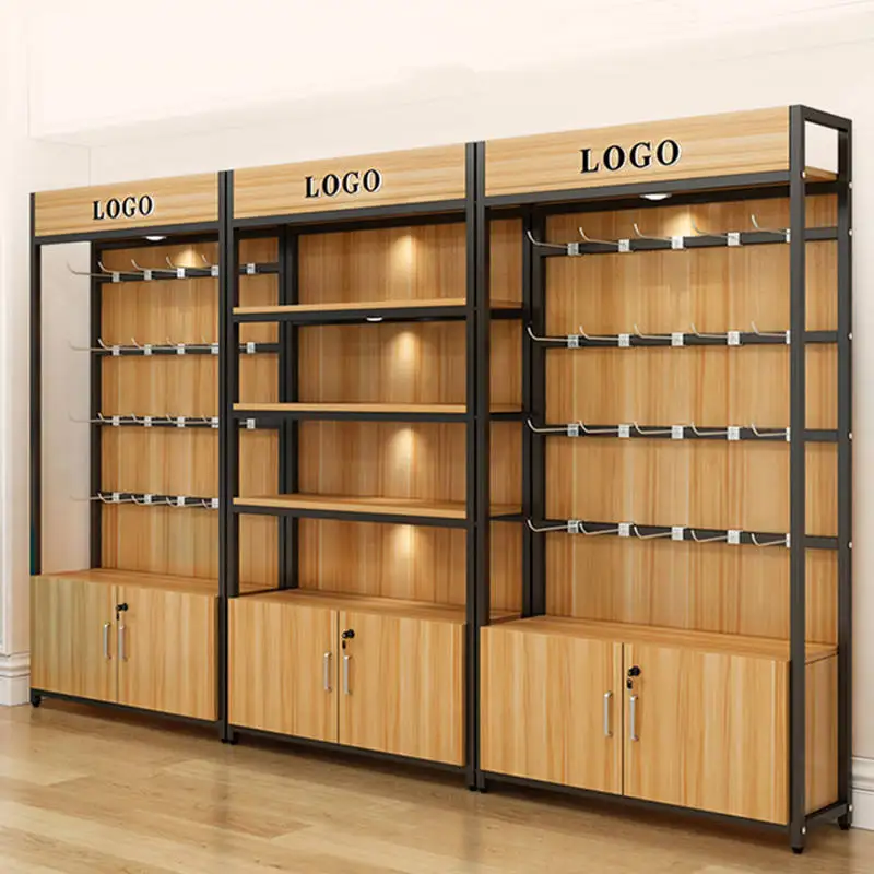 Supermarket Wooden Retail Shelving Display Shop Shelves Snacks Cosmetic ...