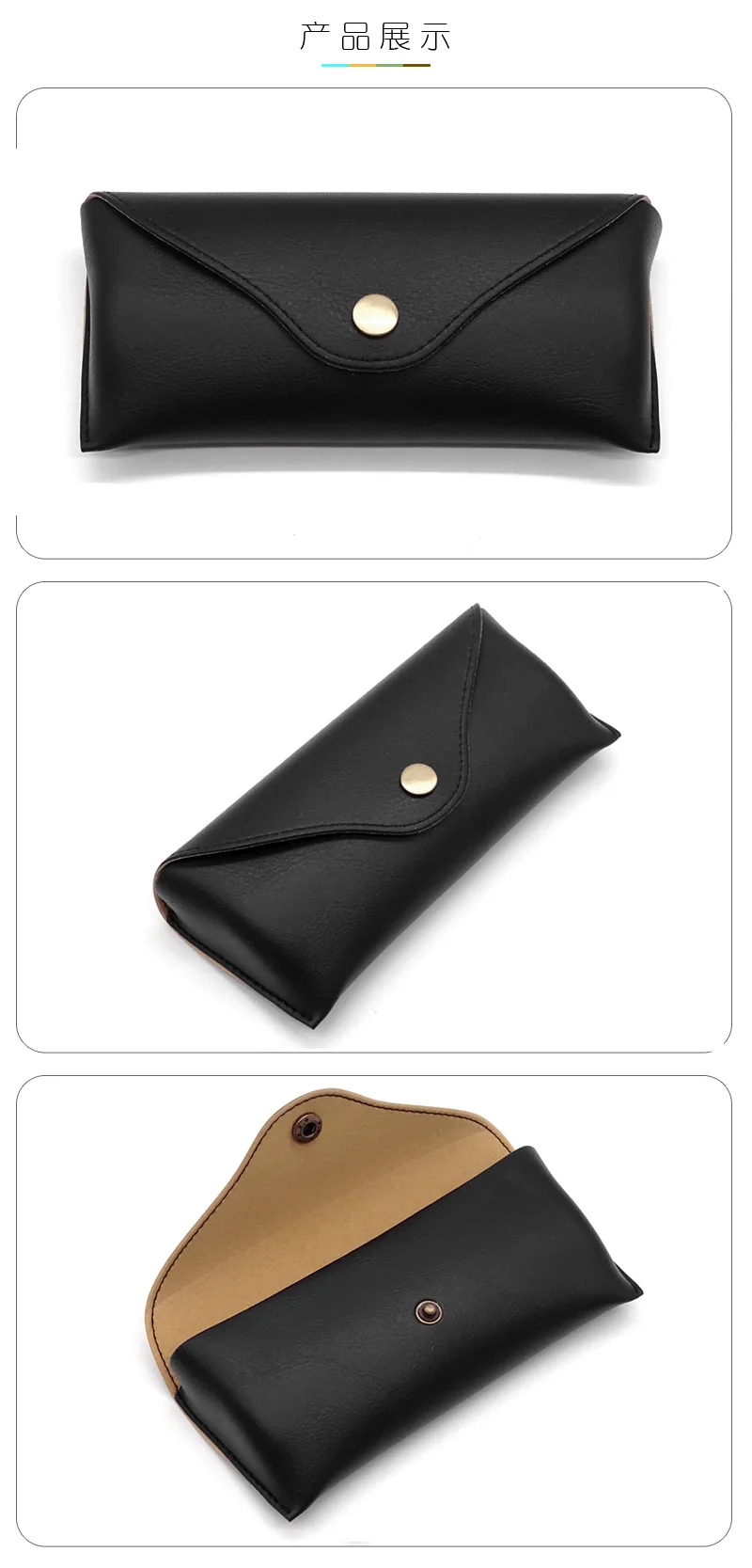 Trendy Handmade Eco-friendly Leather Glasses Case with Metal Buckle ...
