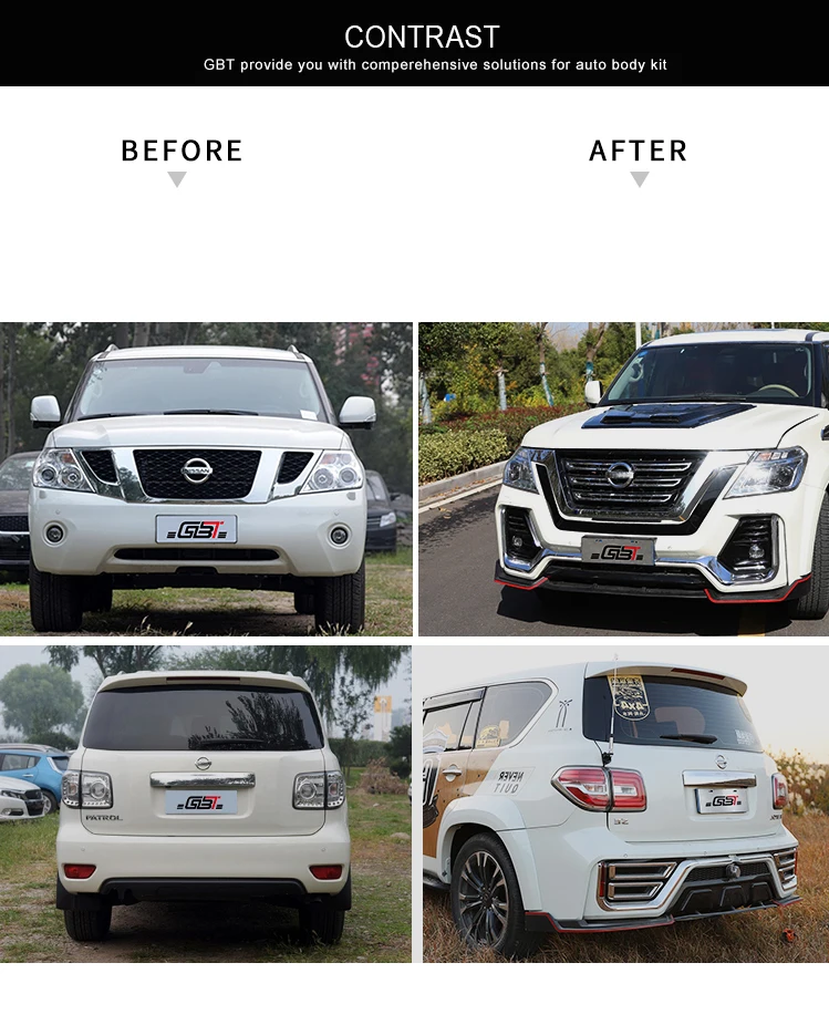 Gbt Body Kit Include Pp Abs Material Front/rear Bumpers Assembly Wheel Trims Fog Lamp For Nissan ...