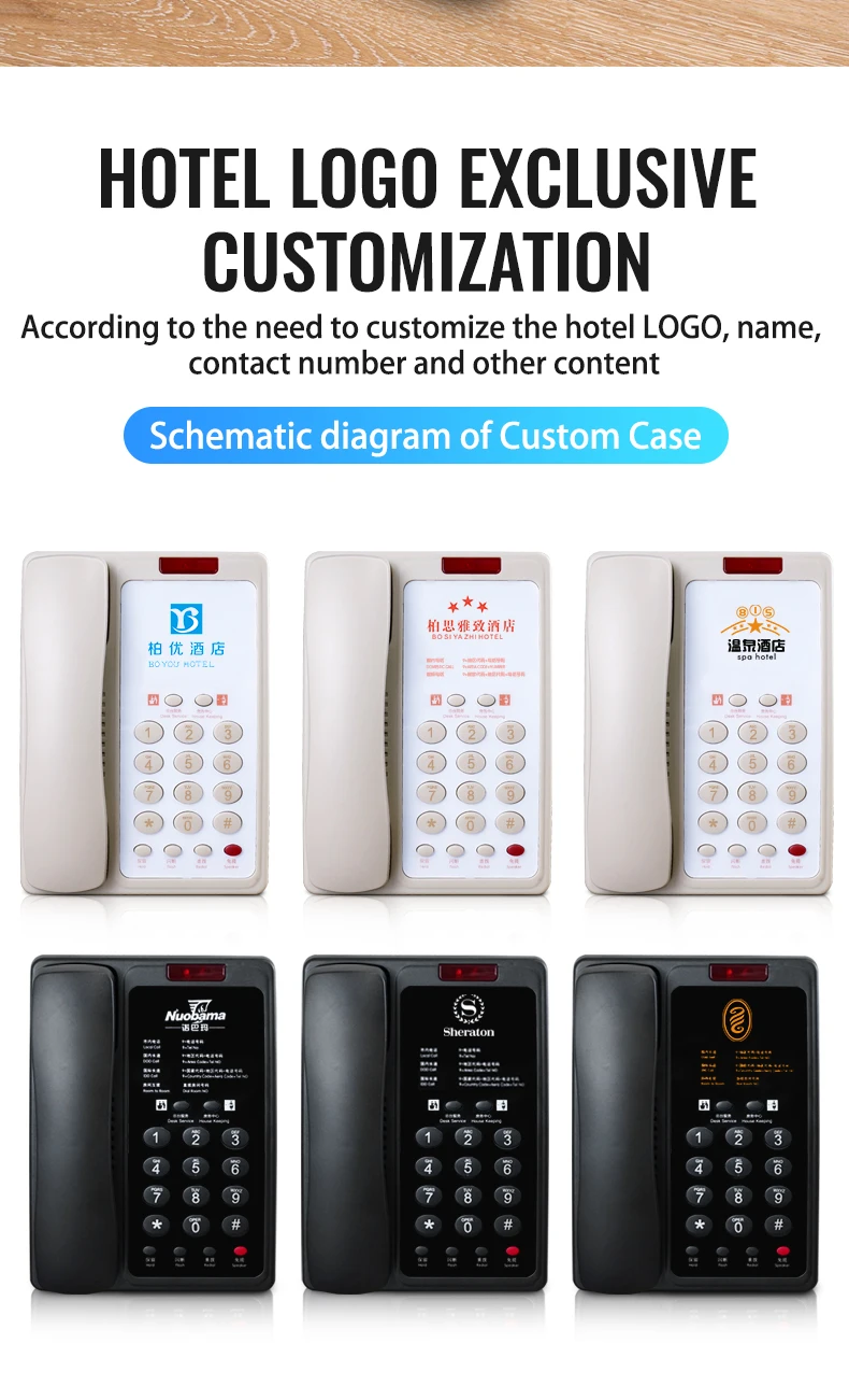 Basic Analog Phone System Desk Land Line Telephone For Hotel Room ...