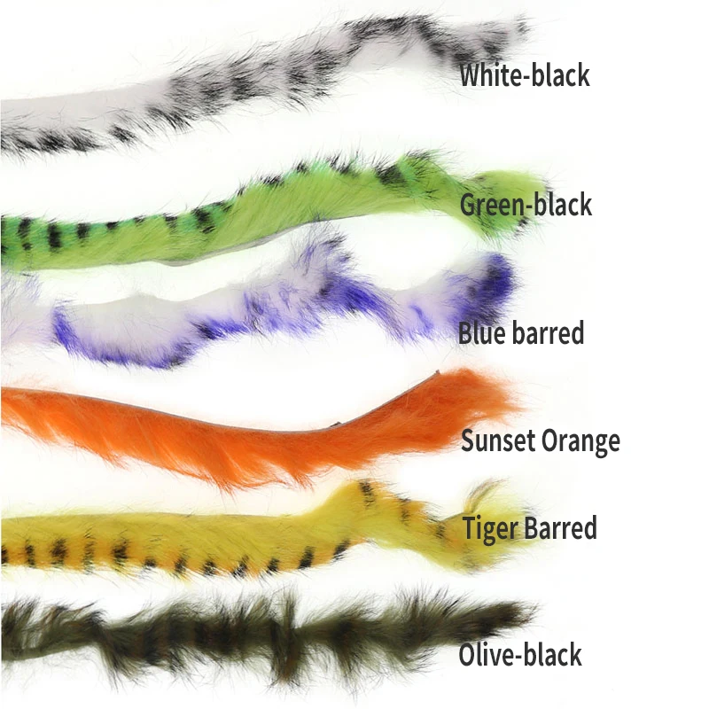 4mm Plastic Rabbit Zonker Strips For Fishing Lures, Orange Blue Tiger ...