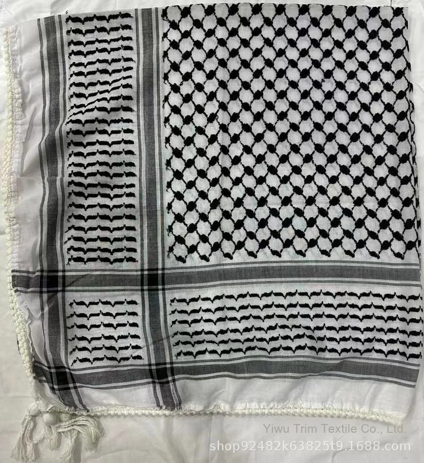 Palestinian Arafat Headscarf Jacquard Square Polyester Scarf Cross ...