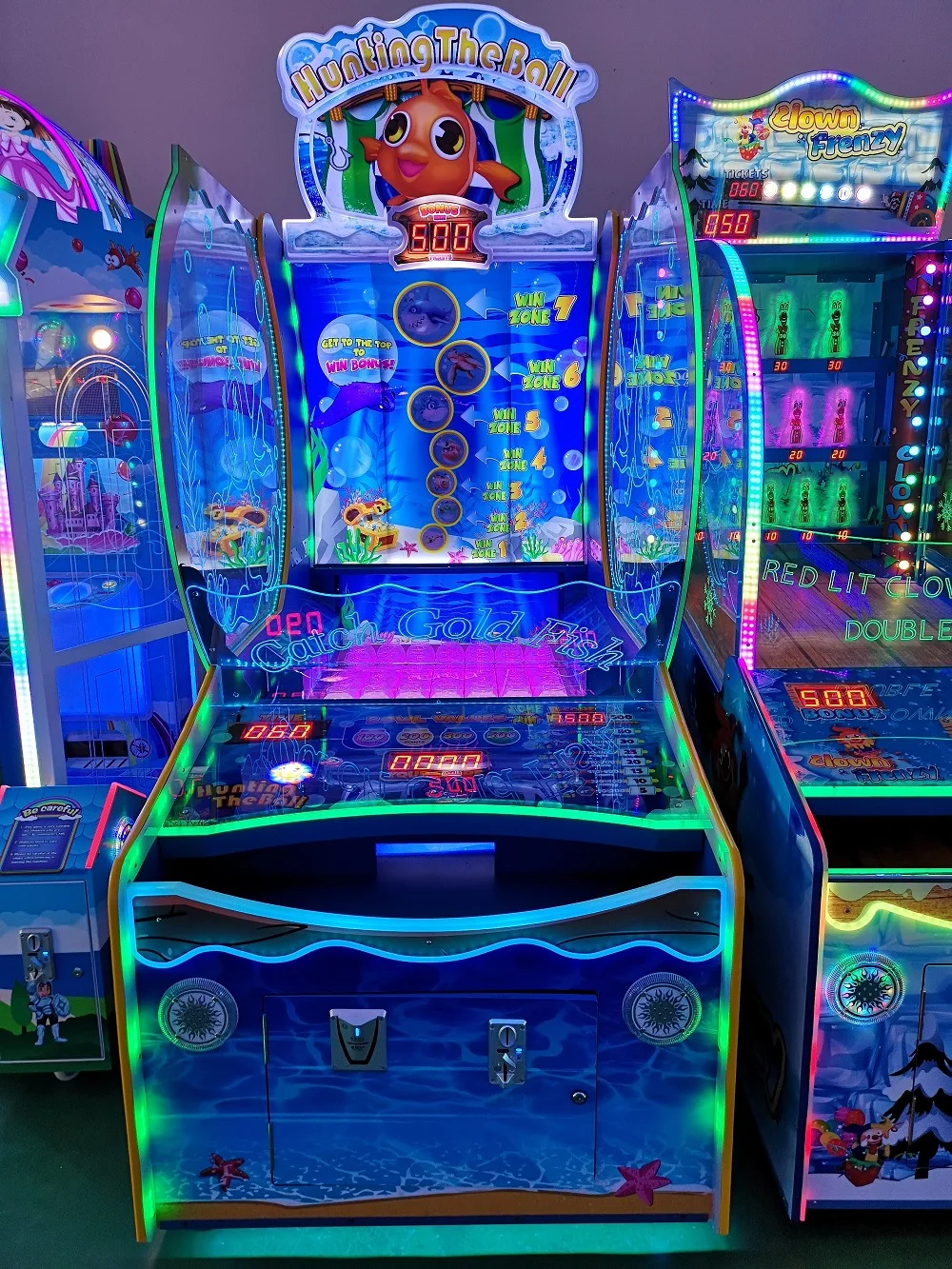 Coin Operated Catch Gold Fish Hunting The Ball Arcade Redemption Ticket ...