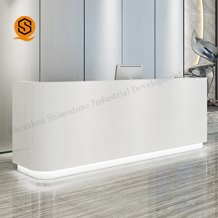 Corians Artificial Stone Reception Desk White Office Reception Counter ...