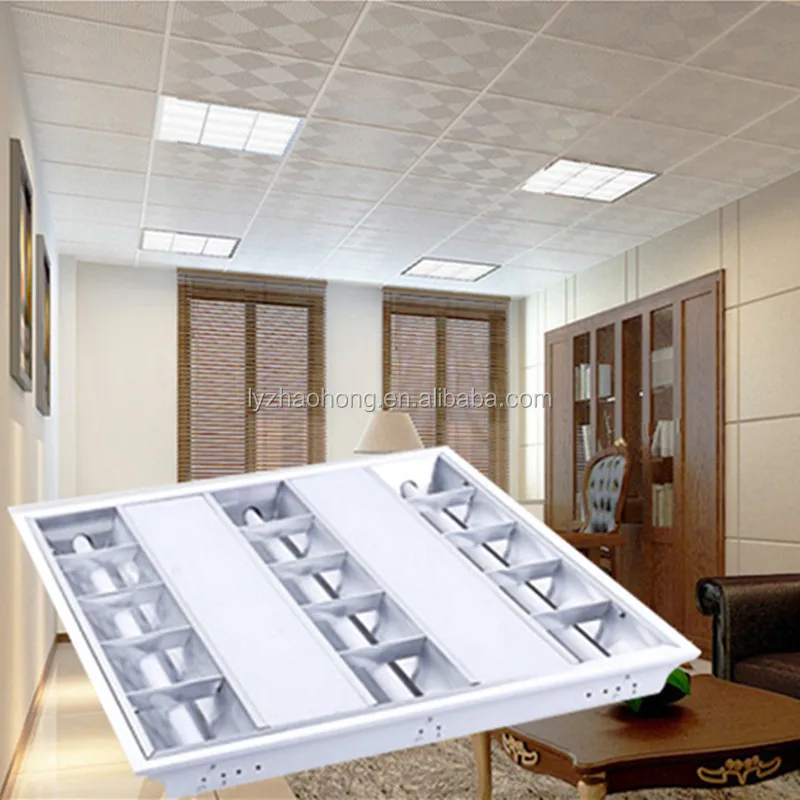 T8/T5 Fluorescent Louver Office Recessed Grille Light Fixture - 3*18W ...