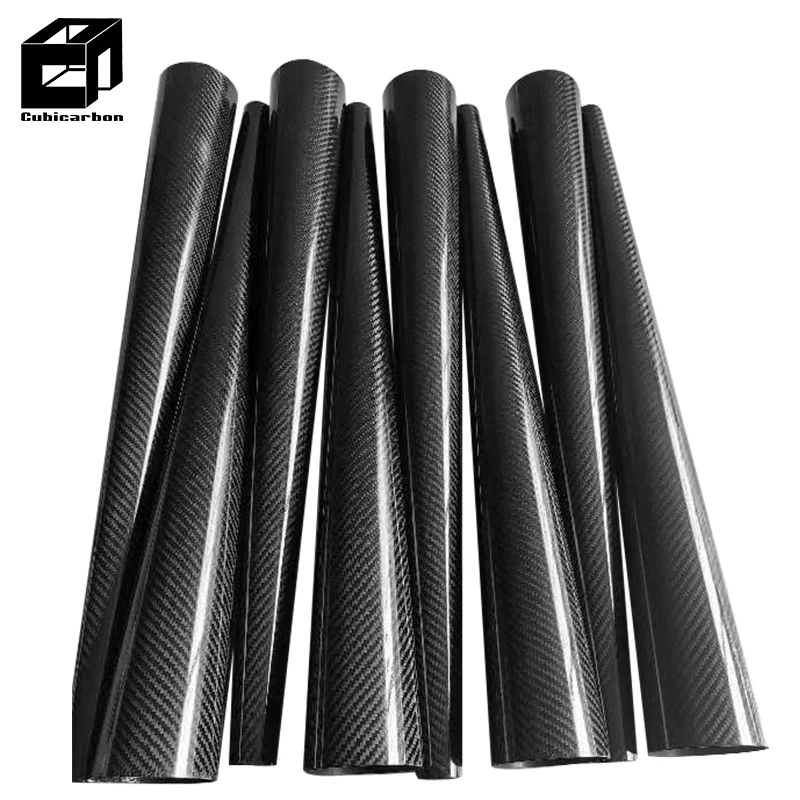 Lightweight High Quality Carbon Fiber Tube Big Size Tapered Tube Oem ...