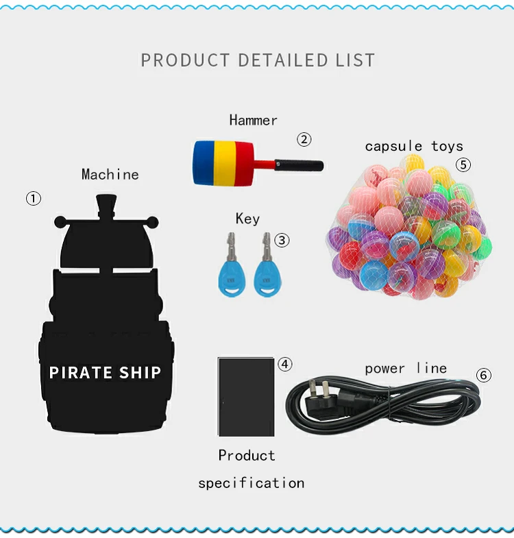 Winking 2020 Hot Sale Coin Operated Pirate Ship Whack-a-mole Kids ...