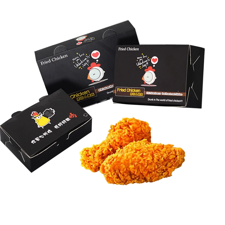 Customized Size Disposable Take Away Fried Chicken Cardboard Containers ...