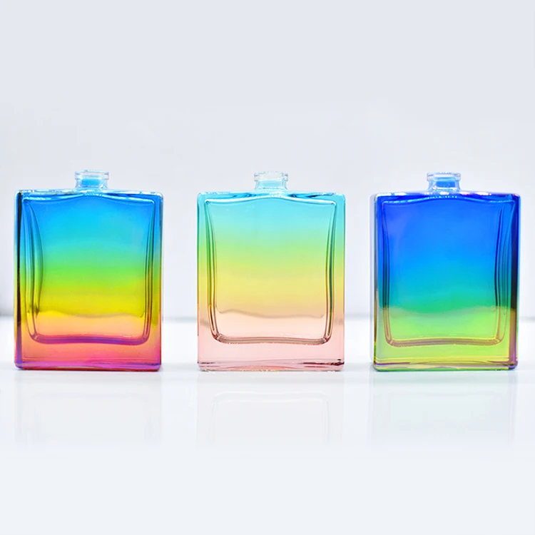 Amazon Hot Sell Unique Square Luxury Blue Exquisite Glass Spray Perfume ...