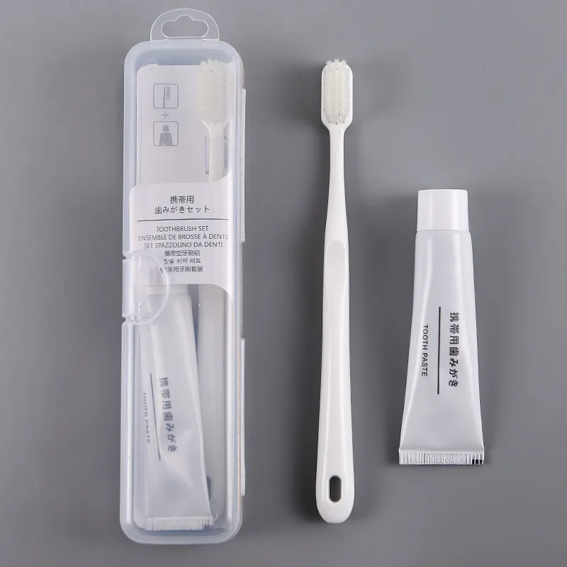 Portable Nylon Toothbrush Toothpaste Set with Soft Bristles Disposable ...