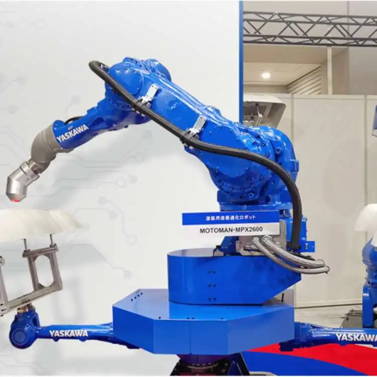 6 Axis Robotic Arm Painting Yaskawa MPX2600 With CNGBS Gun Cleaning ...