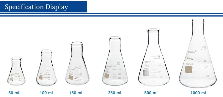 lab big lenmeyer flask glass erlenmeyer flask 1000ml glass conical ...