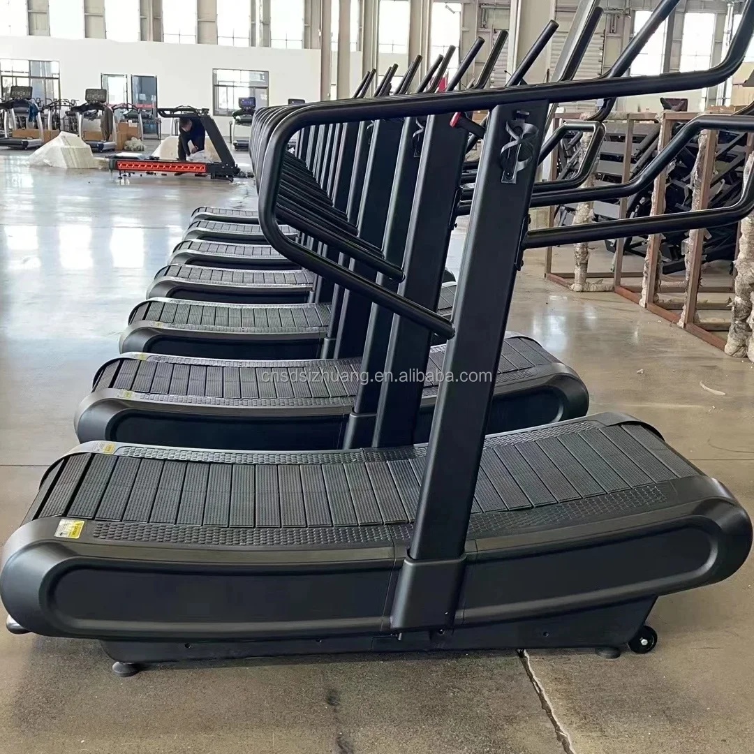 Exercise Air Runner Non-motorized Unpowered Curved Treadmill Equipment Steel Mechanical with ...