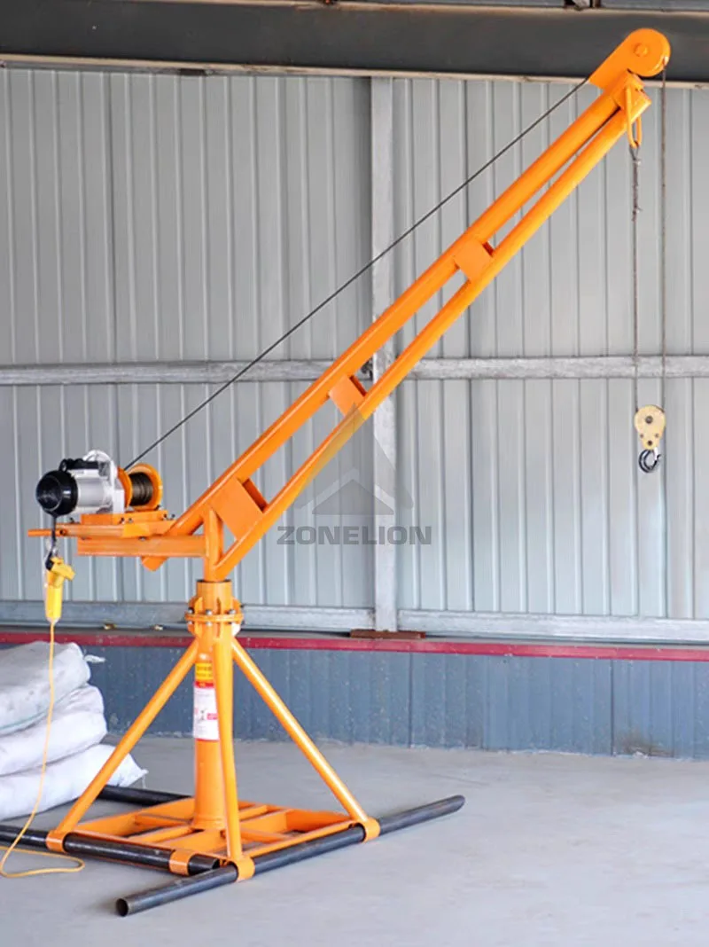 Convenient Outdoor 100kg 300kg 500kg Portable Small Lifting 360 Degree Rotation Crane With Arm ...