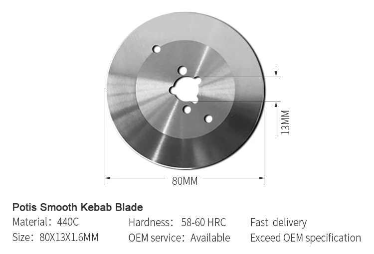 New 2023 S120 Potis 80mm Cutting Slicing Machine Blades Knife For Doner ...