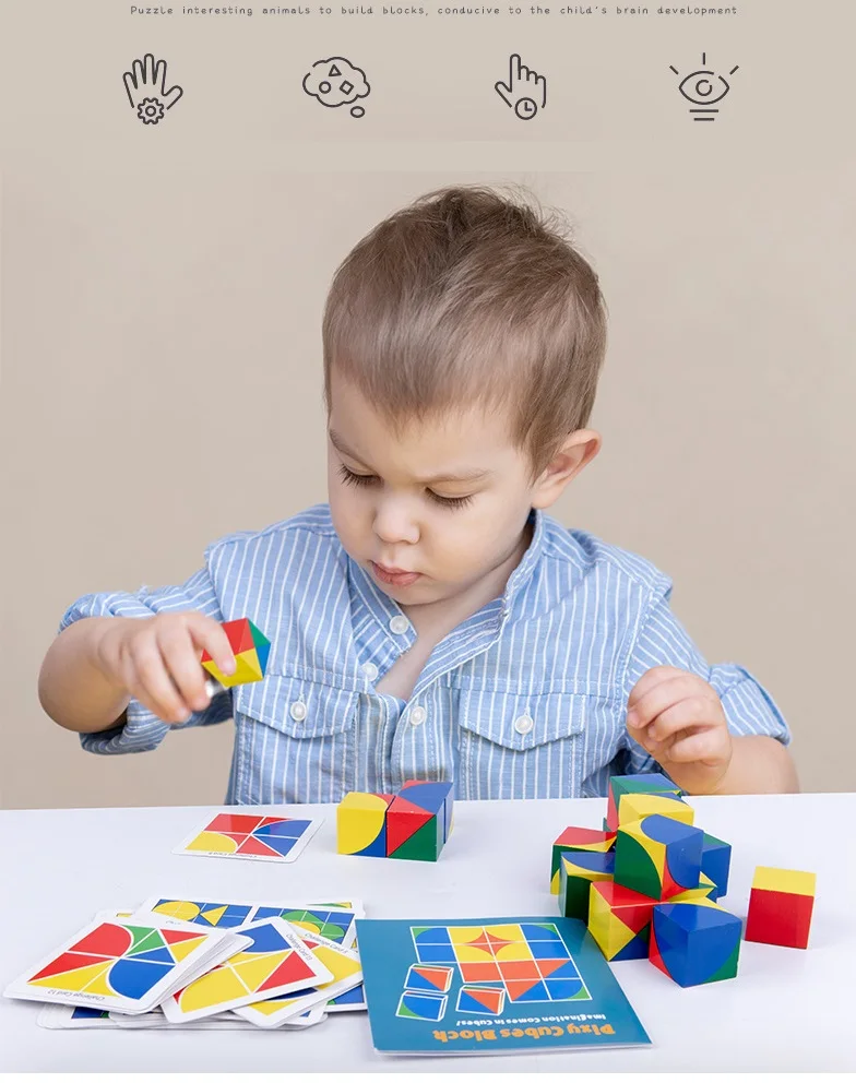 Children's Cube Space Thinking Building Blocks Puzzle Logical Thinking ...