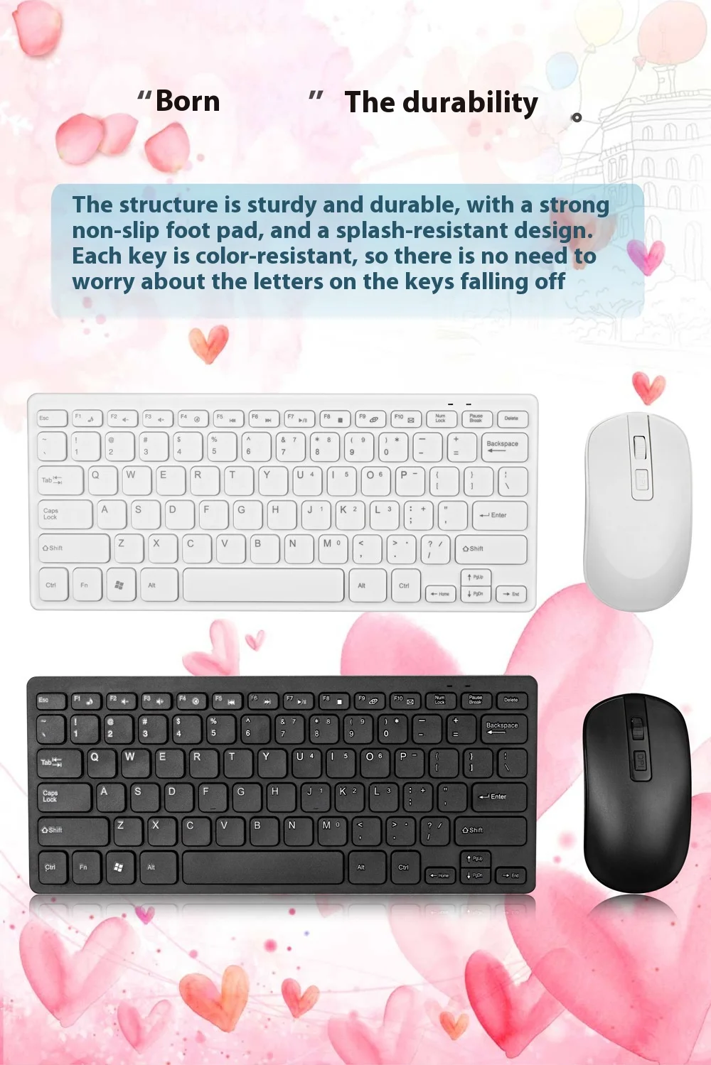 Wireless Keyboard and Mouse Set, Silent Mini Notebook, External ...