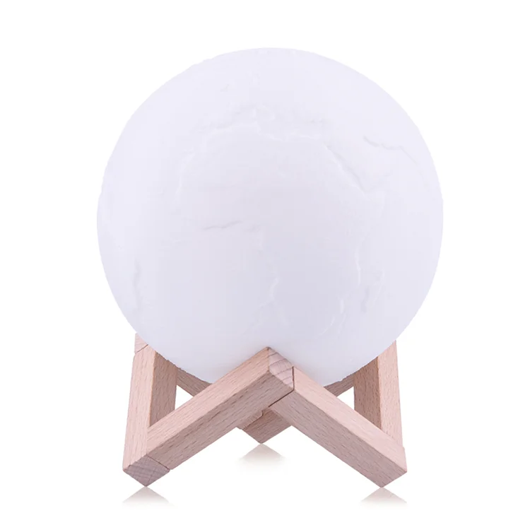 15cm 3d Print Earth Creat Wooden Led Moon Lamp - Buy 3d Moon Light,Moon ...