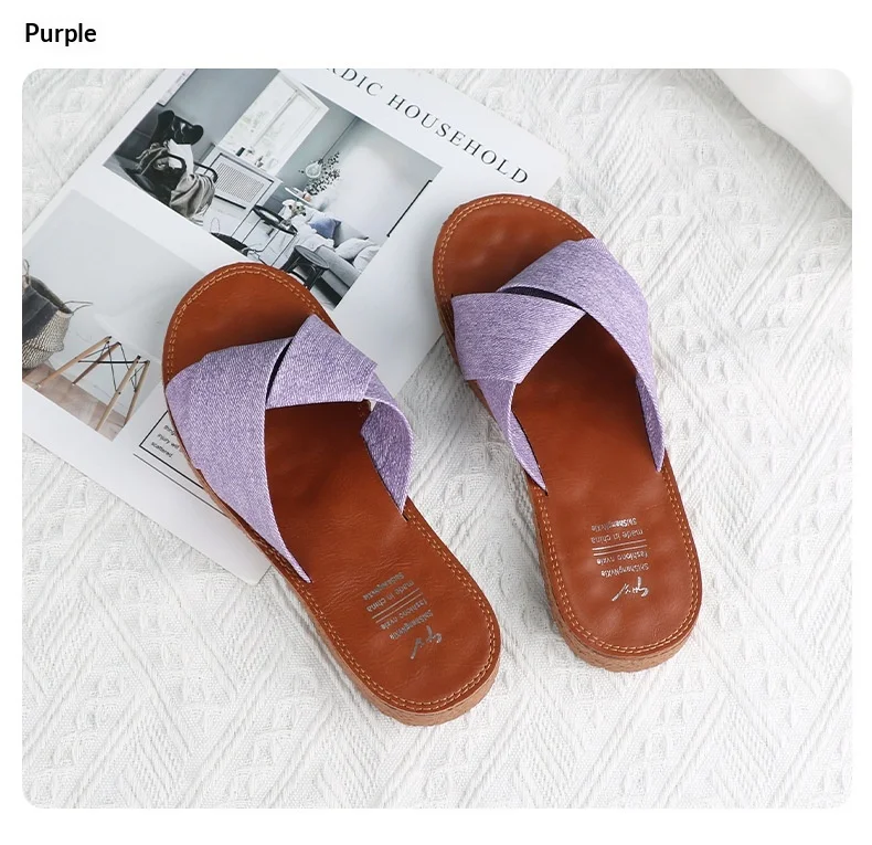 Cross Slippers Women Outdoor Wear Lightweight Anti-Slip Durable ...