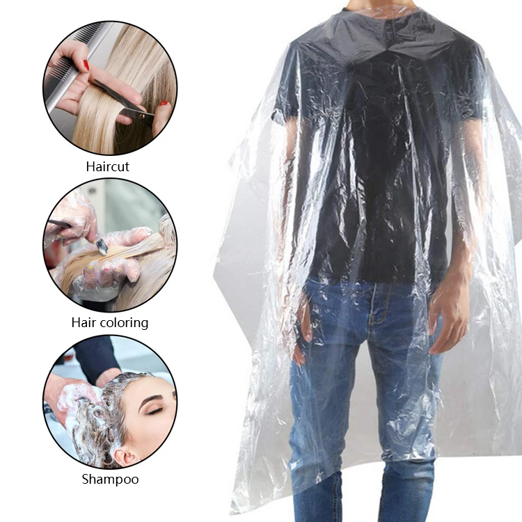 200pcs Waterproof Pe Hairdressing Cloth Cape Hair Salon Custom ...