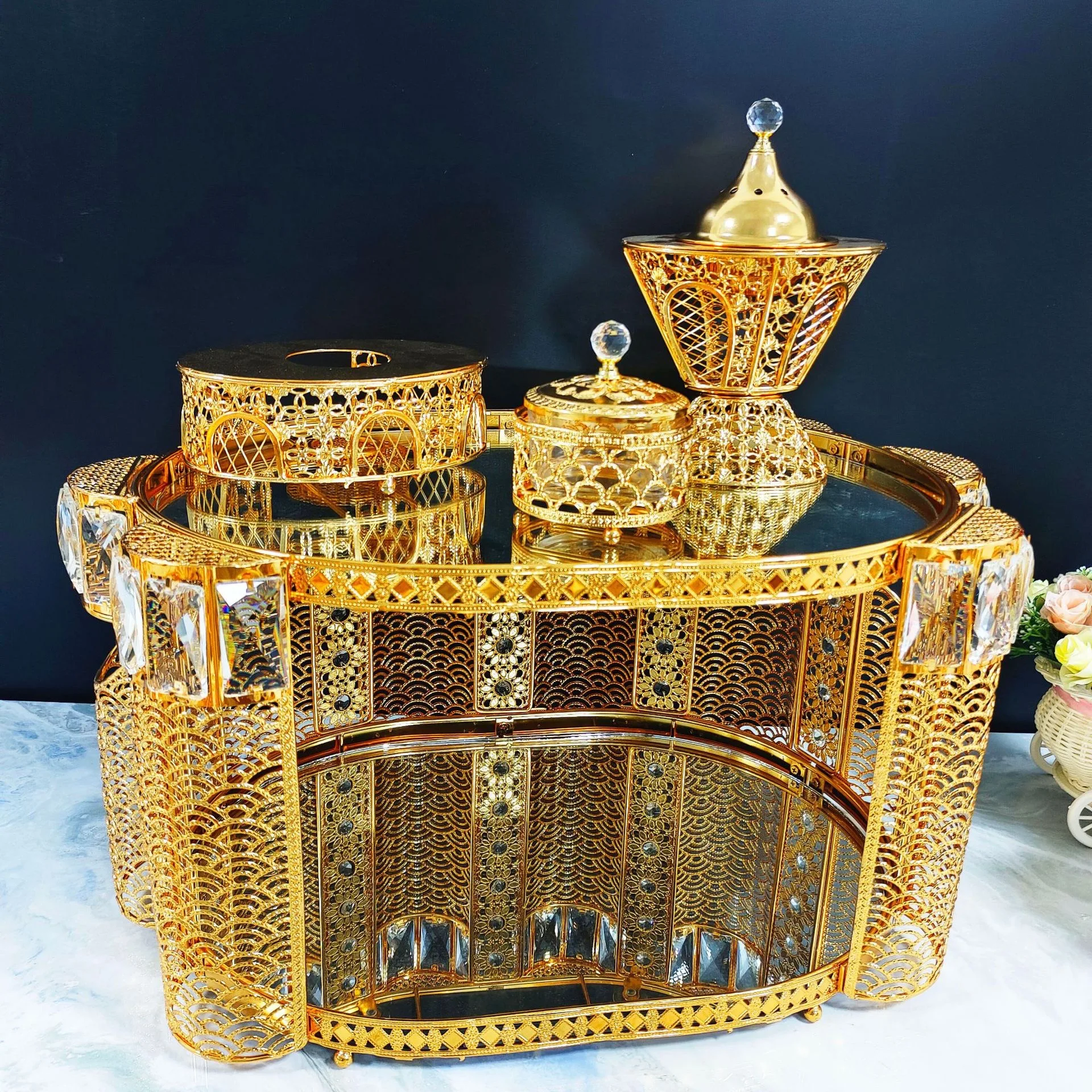 Shop Our House Hot Sale Golden Ethiopian Coffee Table Set