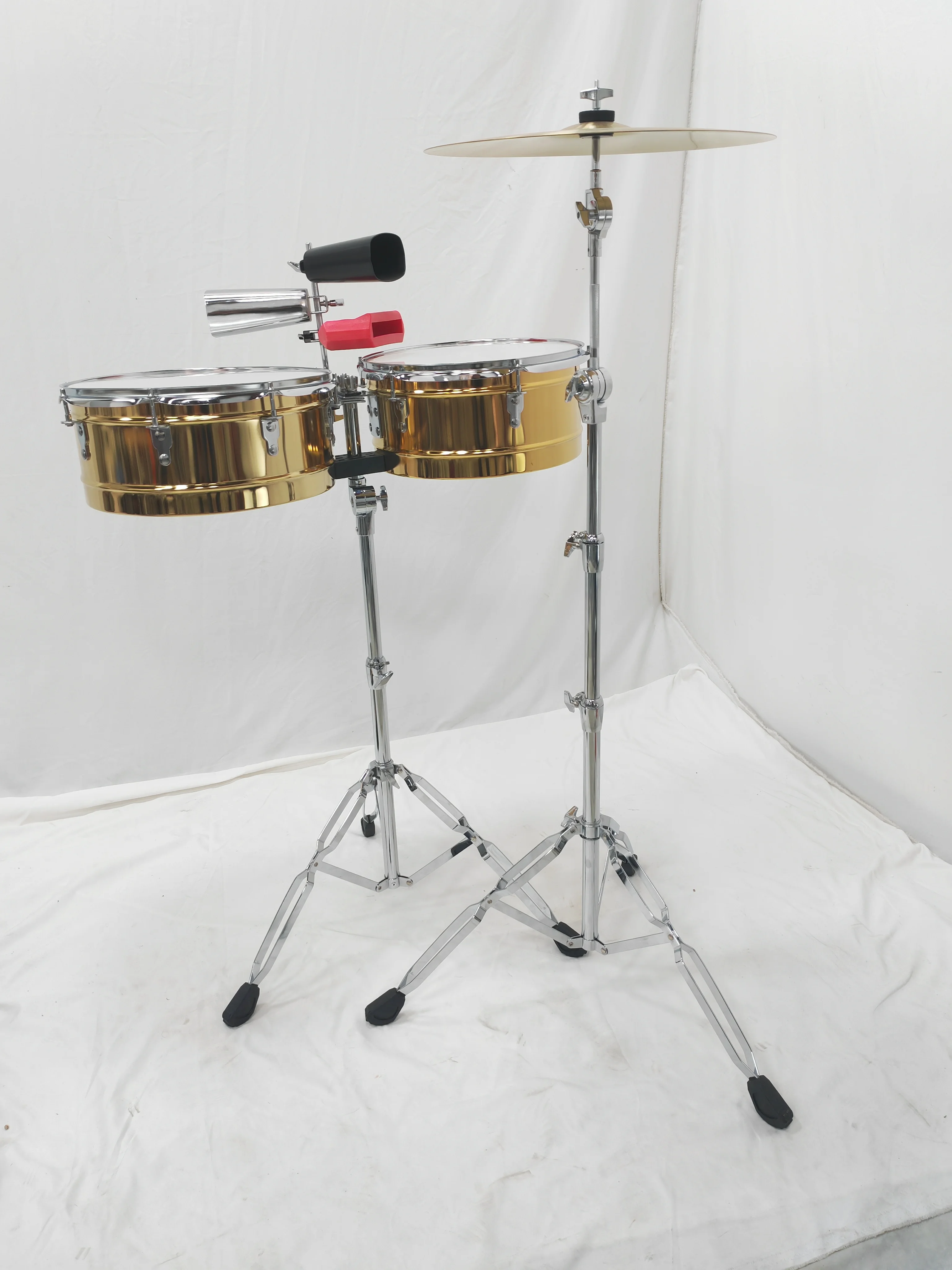 Timbal Set 14+15inch, with 4inch Black Cowbell, 6inch Silver Cowbell ...