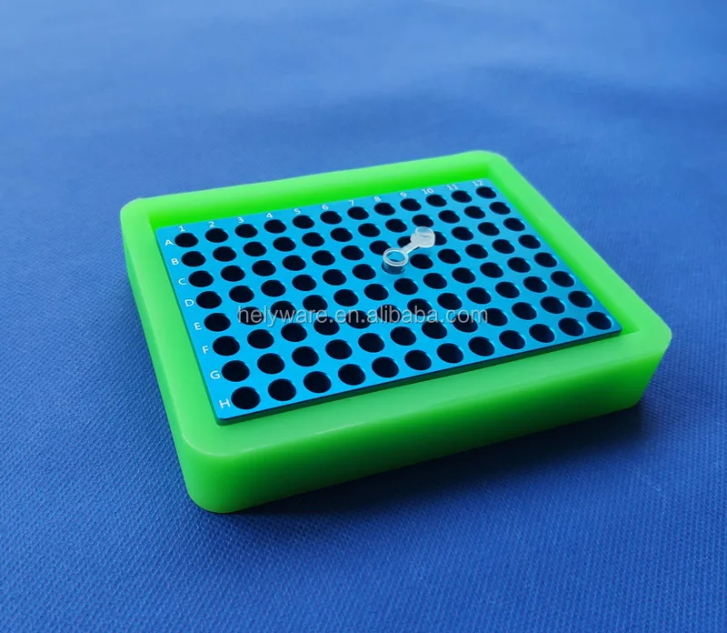 96 well 0.2ml PCR tube plate cryo vial Cryogenic Aluminum cooling block ...
