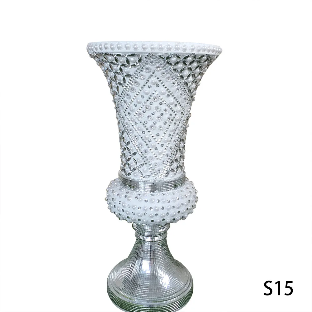 Fiber Glass Vase Centerpieces Classical White Vase Flower Shiny Vase ...