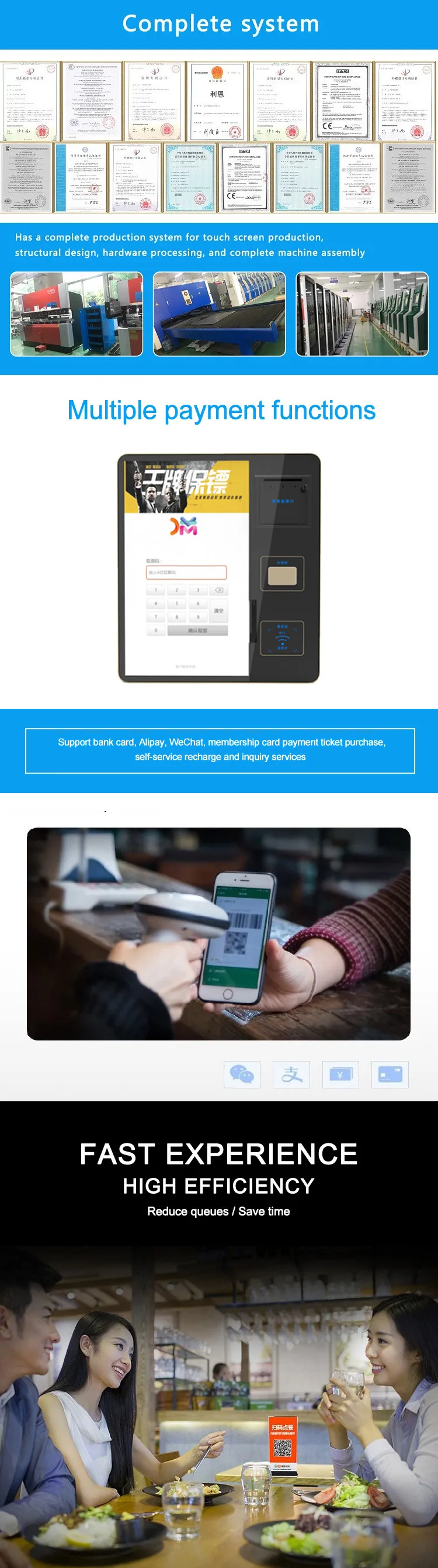 Factory OEM Hotel Key Card Dispenser Kiosk 21.5 Inch Touch Screen