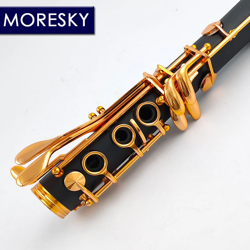 MORESKY Bb Clarinet Lacquer Gold 17 Keys - Quality Instrument