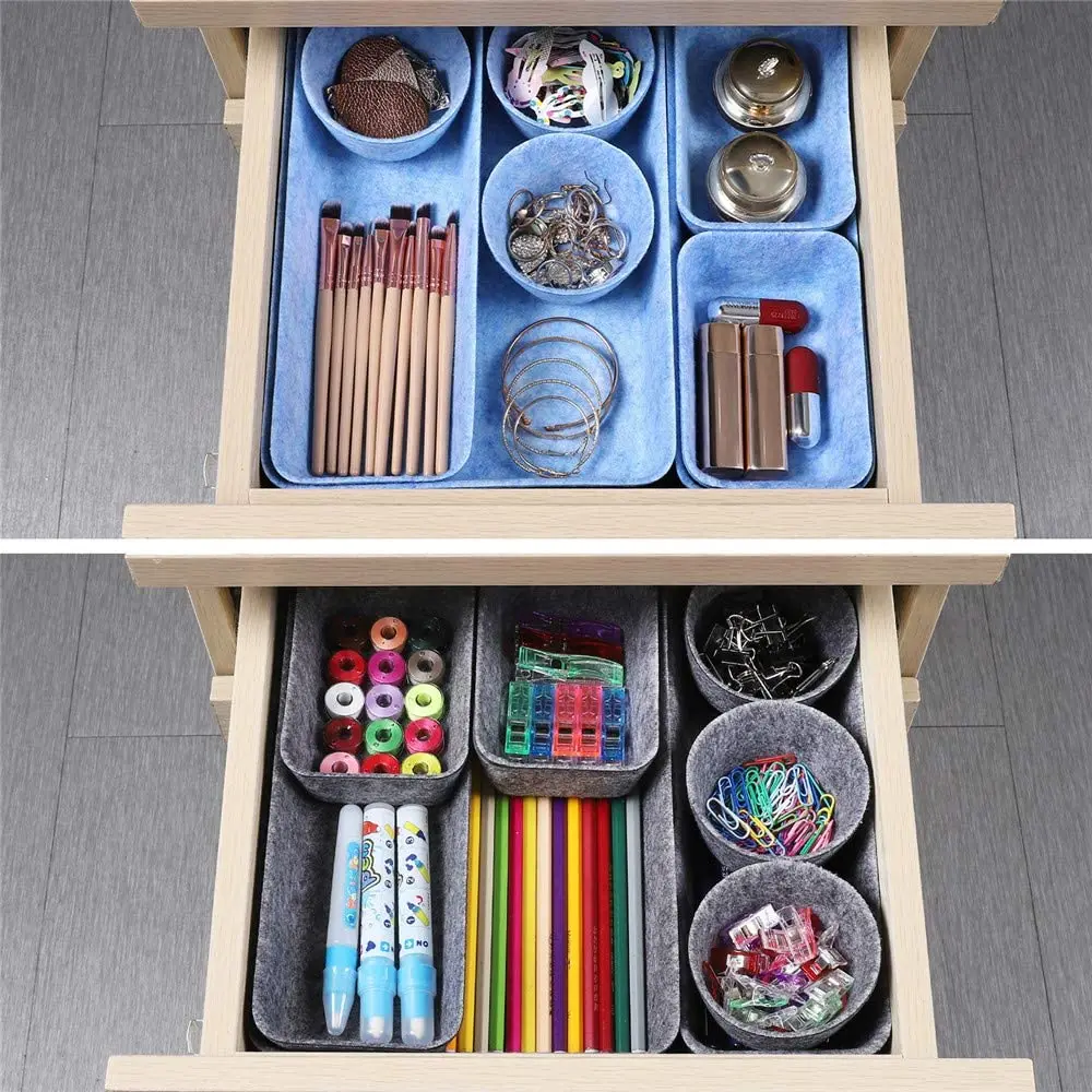 Drawer Organizers Bins Felt Jewelry Organizer Trays Storage Bins Office ...