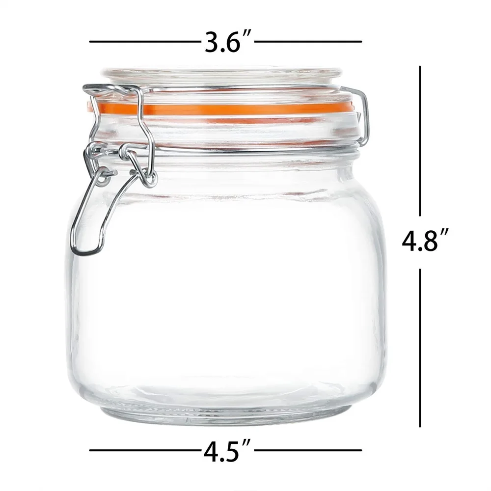 750ml Custom Round Jam Sauce Storage Canisters - Glass