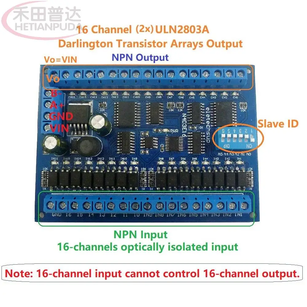 3 Function 16CH DC 9V 12V 24V 16DI-16DO RS485 Bus Modbus RTU IO N4D3E16 NPN| Alibaba.com