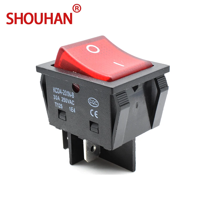 CE KCD4-201N-B 4pin 30A Rocker Switch 250AC ON OFF Switch