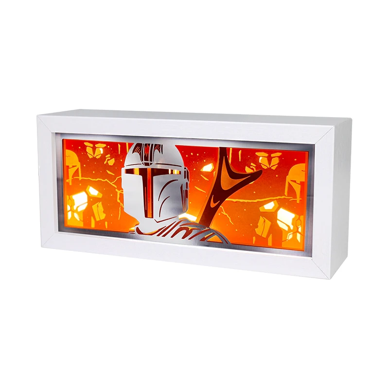 Laser Cut Papercraft Print Led Light Box Acrylic Covered Decorative ...