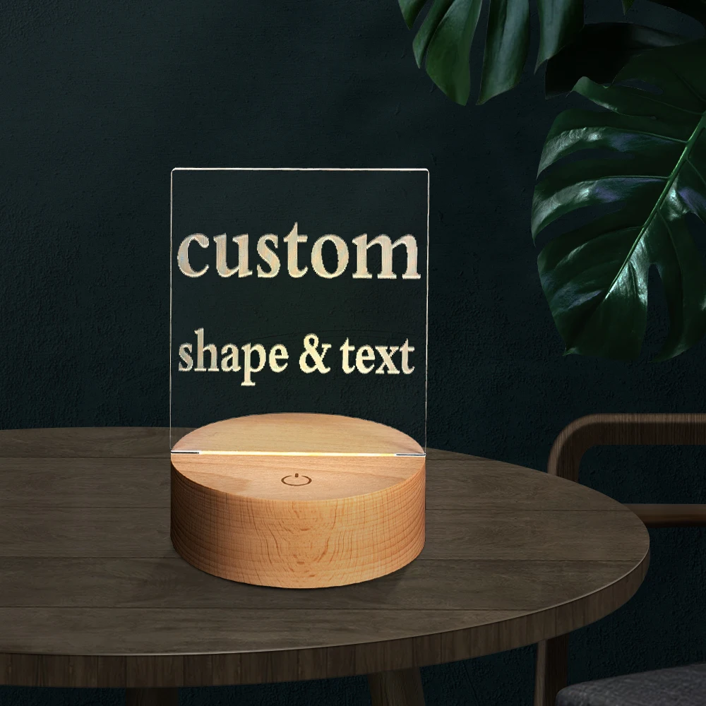 Custom Led Lamp Acrylic Led Night Light Table Lamp For Home 3d Illusion ...