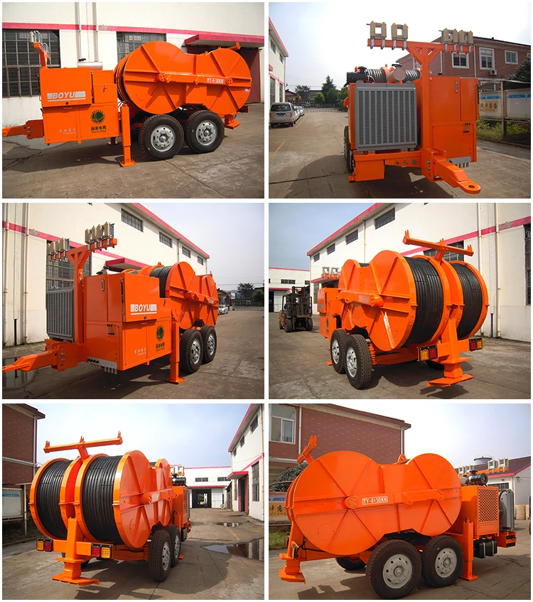 Overhead Transmission Line Cable Stringing Equipments 4x50kn Hydraulic ...