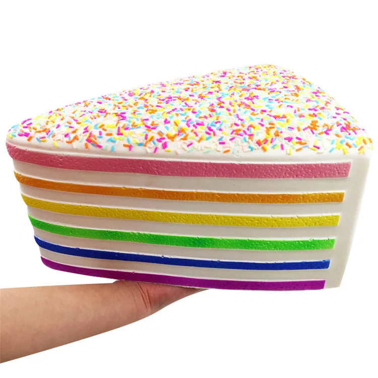 Squishies Jumbo Triangle Rainbow Cake Kawaii Soft Giant Simulation Food ...