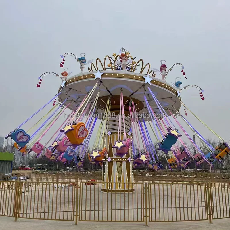 24 Seats Carousel Kids Funfair Amusement Park Children Portable Flying ...