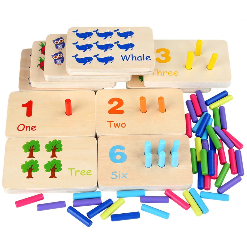 Wooden Counting Peg Board Math Manipulatives Number Counting Toys For ...