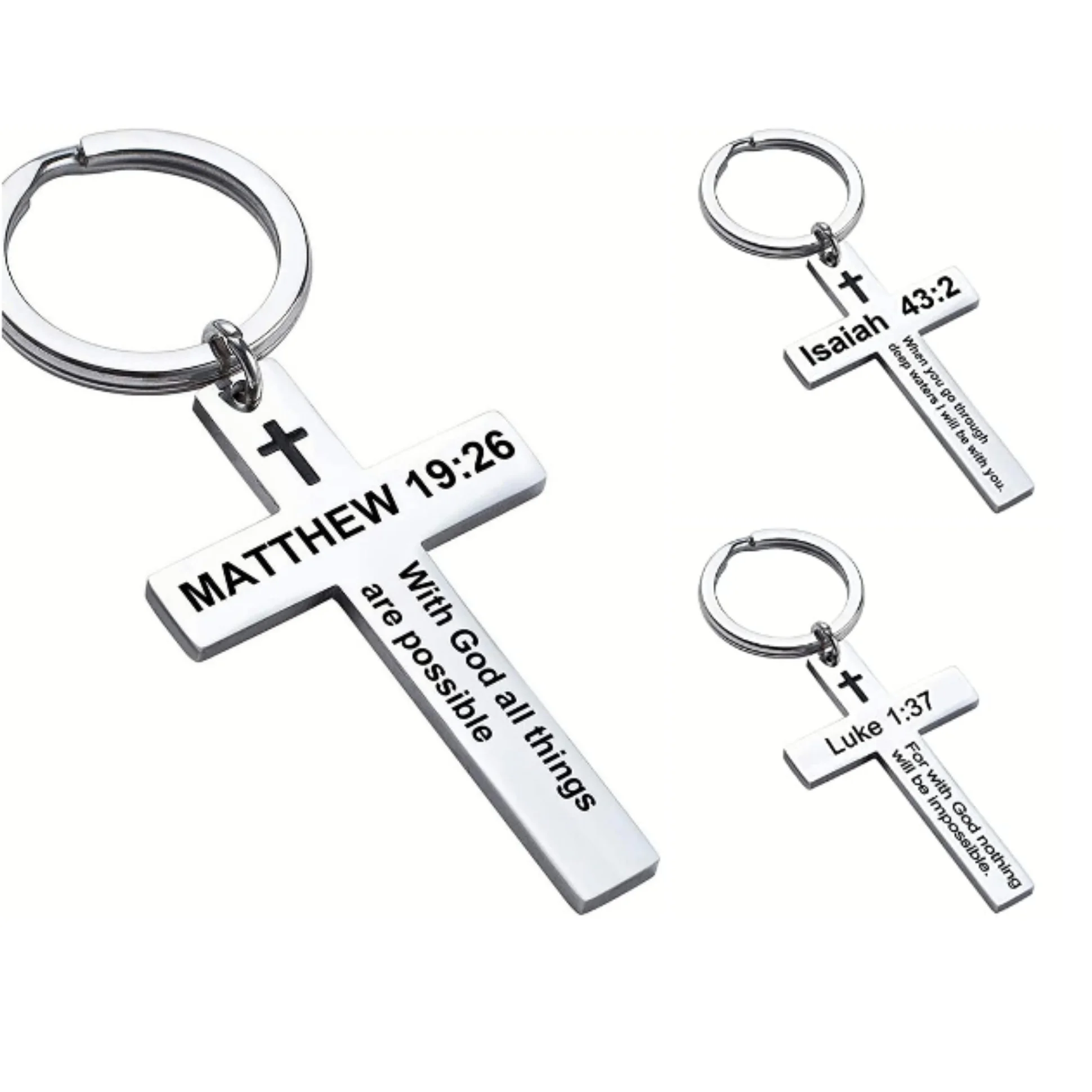Christian Cross Keychains - Inspirational Holy Bible Gifts
