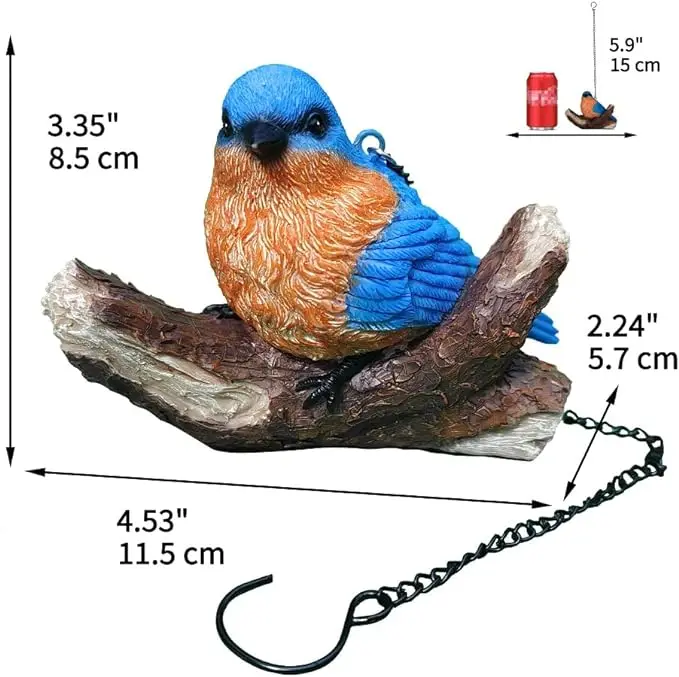 Custom Resin Blue Bird Figurine Garden Decor - Buy Outdoor Hanging Bird ...