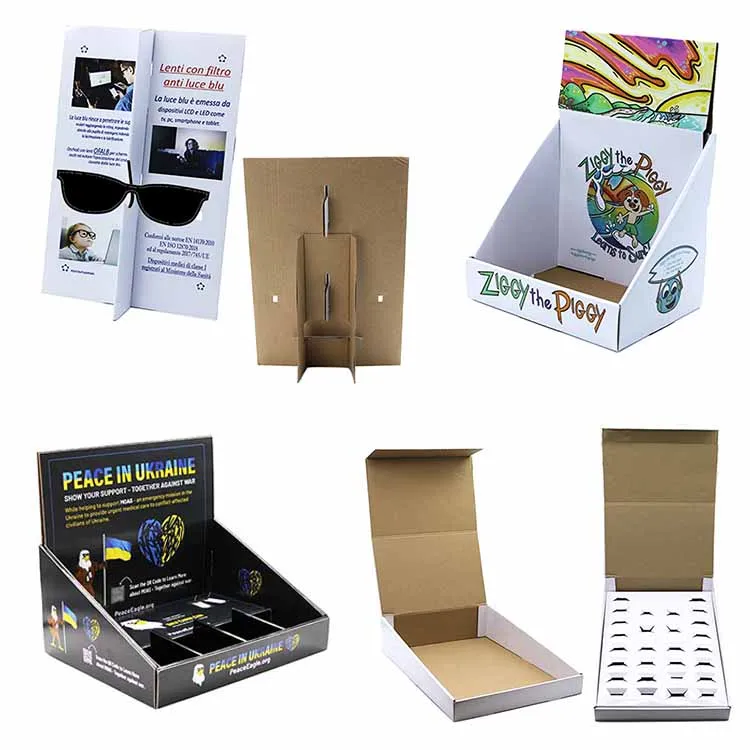 Printed Custom Desktop Paper Pdq Tray Counter Displays Corrugated ...