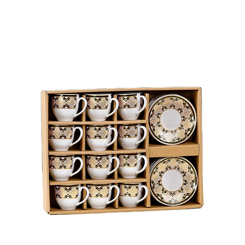 Luxury Arabic Tea Cup and Saucer Set12 Pieces Ceramic Coffee Tea Cup ...