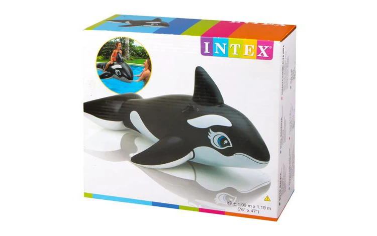 INTEX 58561 Piscina Inflatable Animal Toy Inflatable Black Whale Ride ...