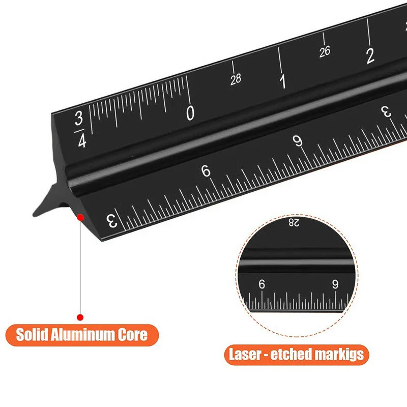 15cm Small Metal Triangular Scale Ruler Architecture Construction Laser ...