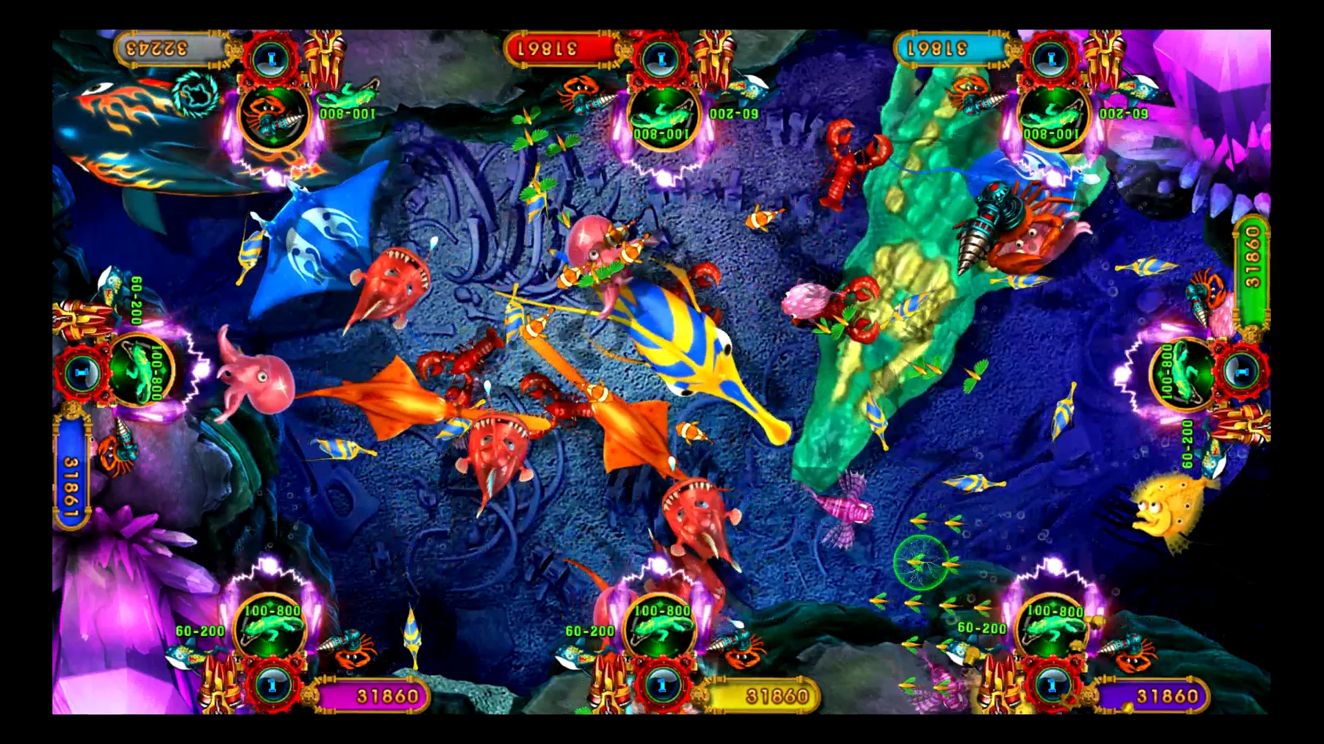 4~10 Player Fish Table Game Machine Cabinet Ocean King 2 Thunder Dragon ...