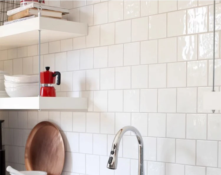 French Retro Small Square Brick Tile Handmade Gradient Amber Glaze ...