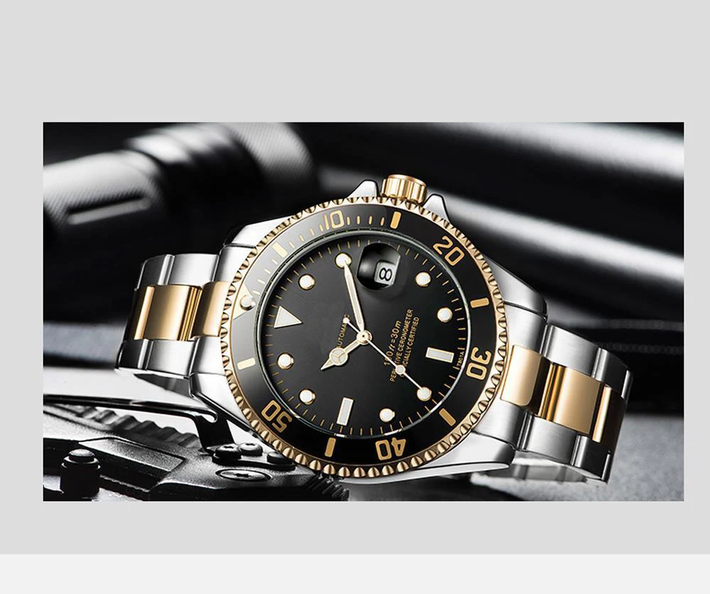 Rollex Style Luxury Branded Watches Automatic Wrist Watch Stainless ...