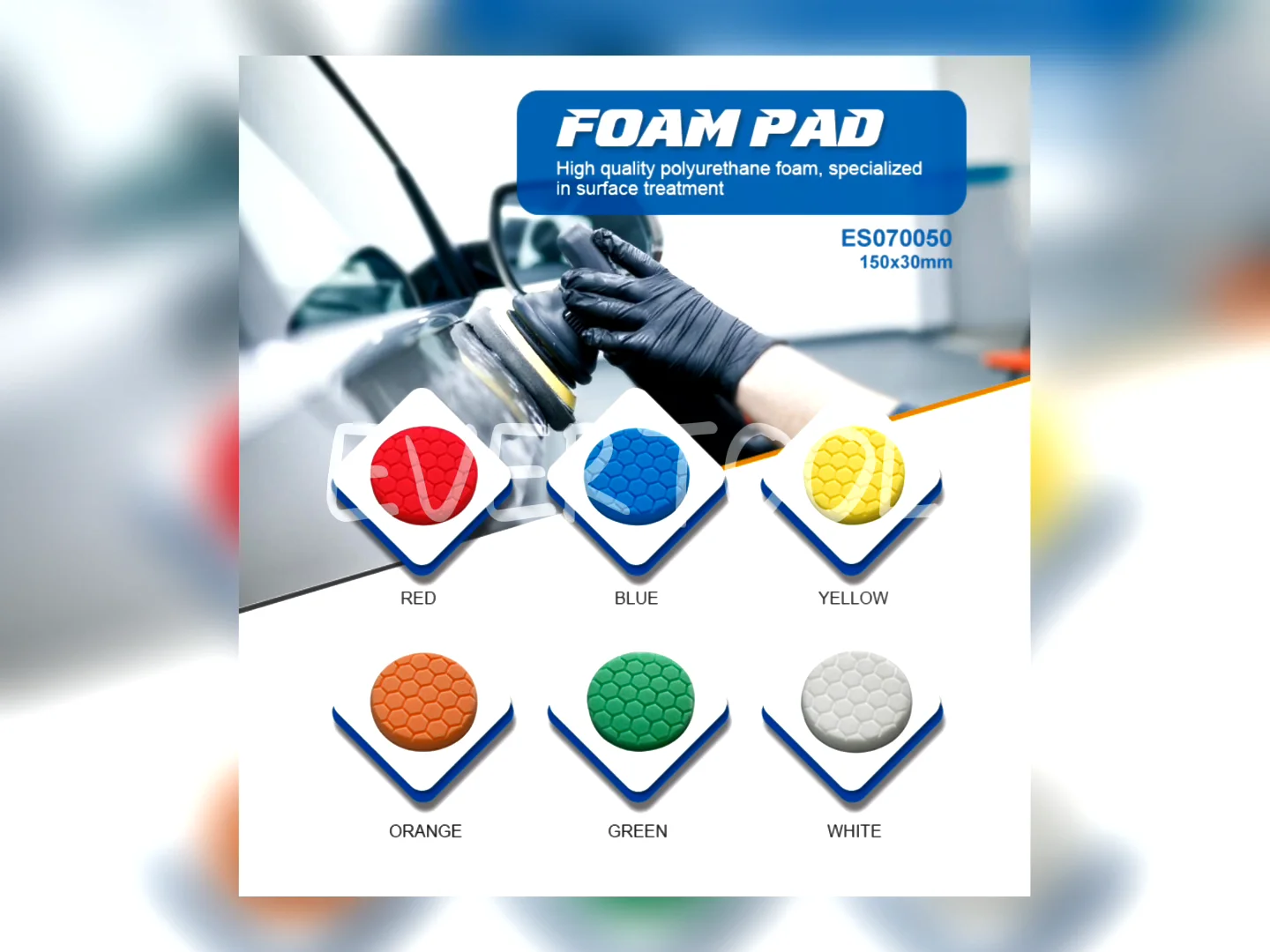 Evertool 150x30mm Foam Polishing Applicator Pad Diamond Foam Pad Car ...